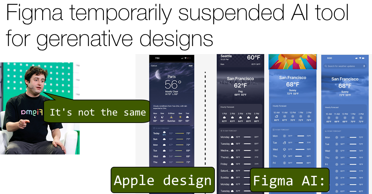 Figma temporarily suspended AI tool for generative designs