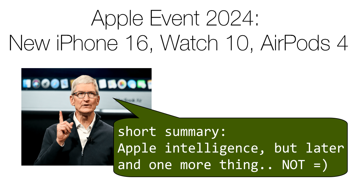 Apple Event 2024: New iPhone 16, Watch 10, AirPods 4 — bool.dev